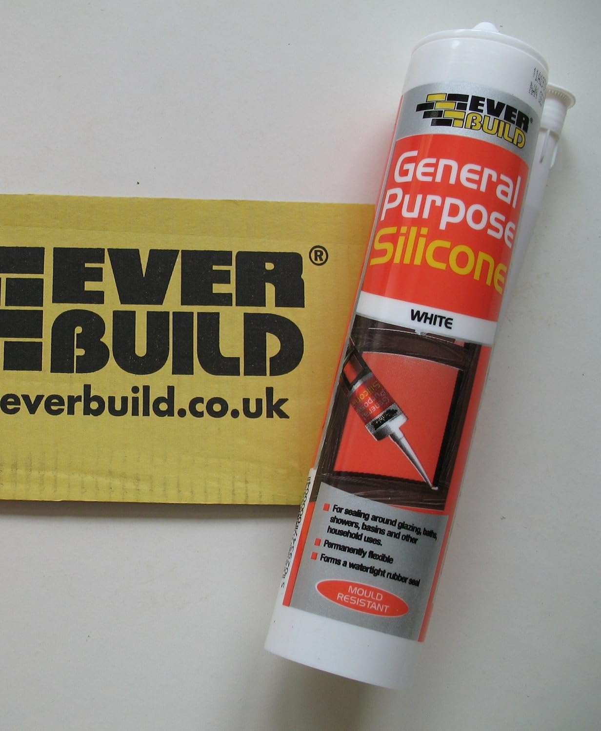 Everbuild General Purpose silicone sealant WHITE 310ml tube C3 Mould ...