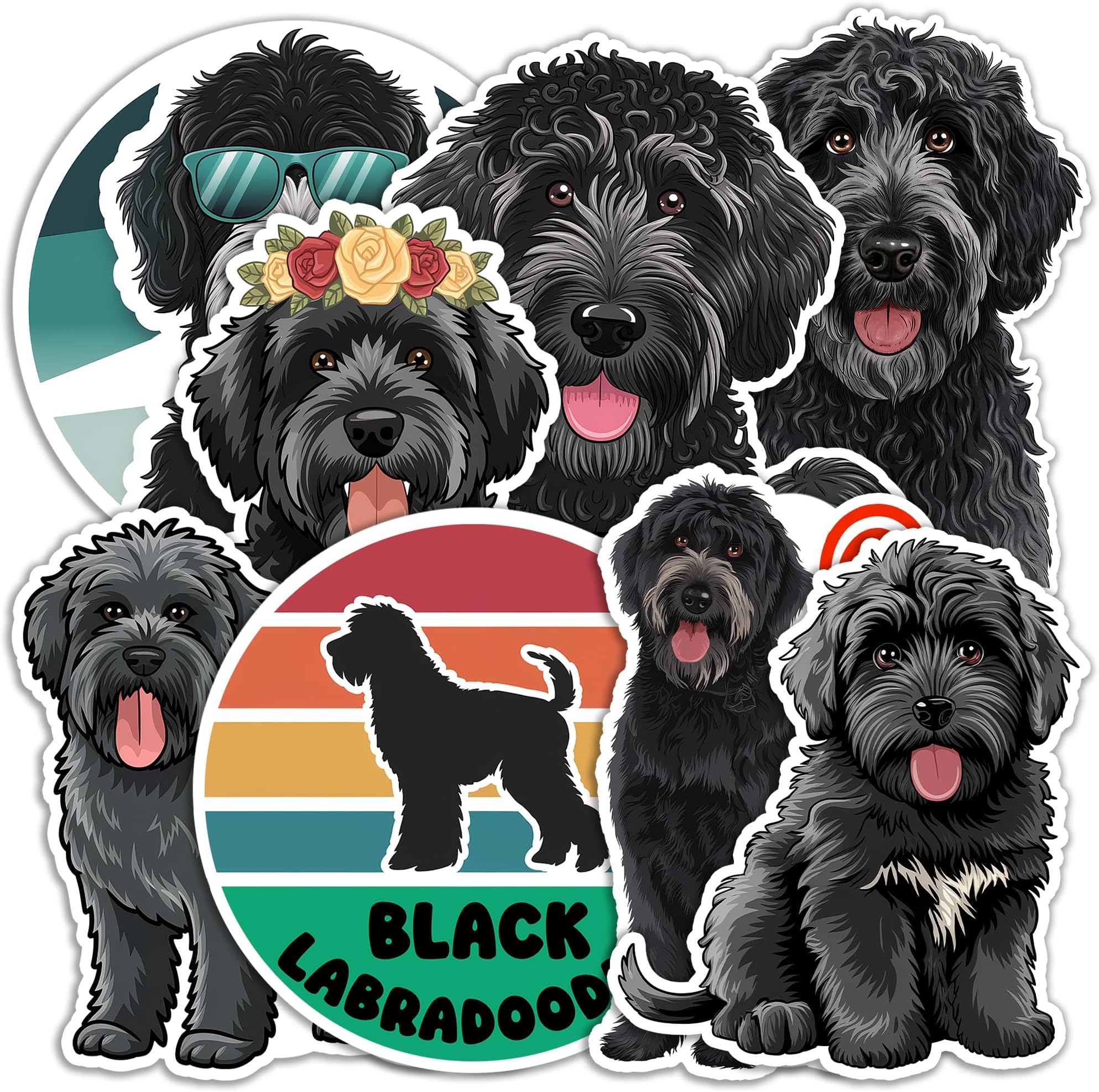 Amazon.com: Black Goldendoodle Dog Vinyl Sticker Laptop Decal ...