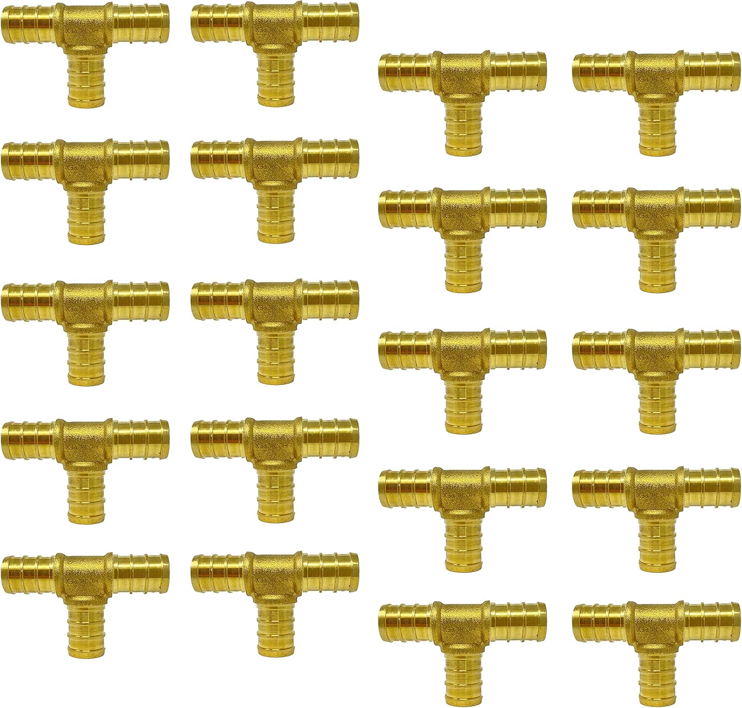 Amazon.com: 1000 pcs - PEX GUY 1/2" PEX Brass Tees for 1/2 inch PEX ...