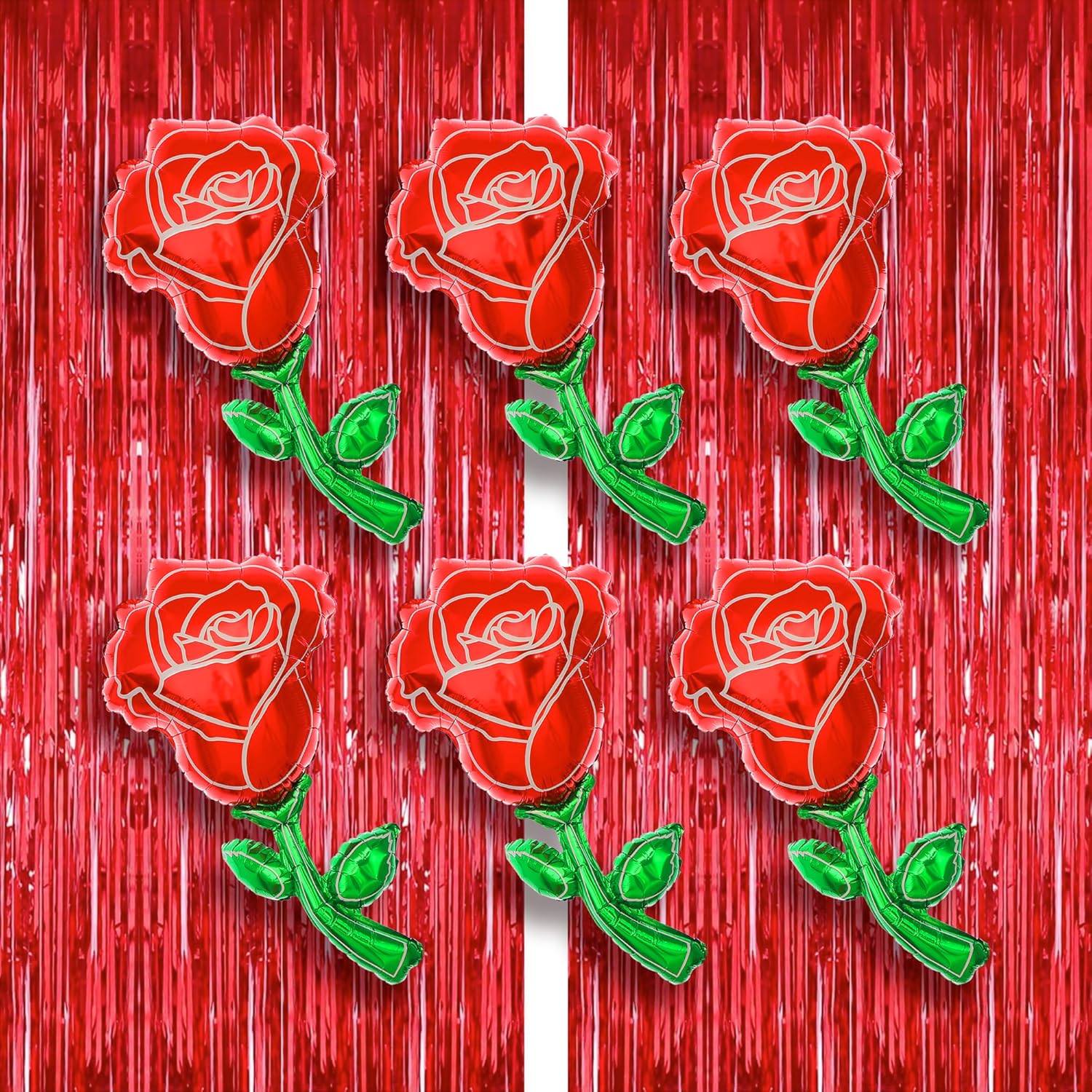 Amazon.com: KatchOn, XtraLarge Red Streamers for Tables with Red Rose ...