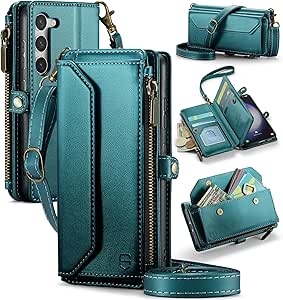 Amazon.com: Strapurs Crossbody Wallet Case Compatible with Samsung Galaxy S23 5G RFID Blocking ...