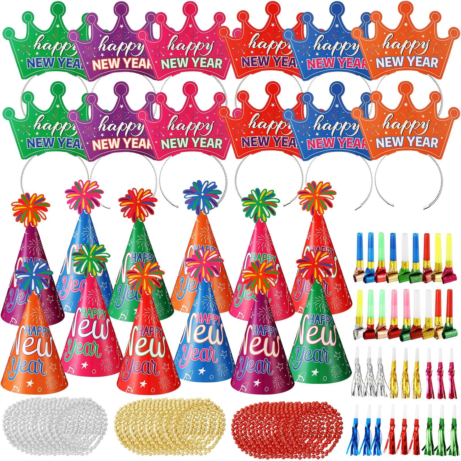 Amazon.com: 168Pcs New Year’s Eve Party Supplies for 48 Guest Colorful ...