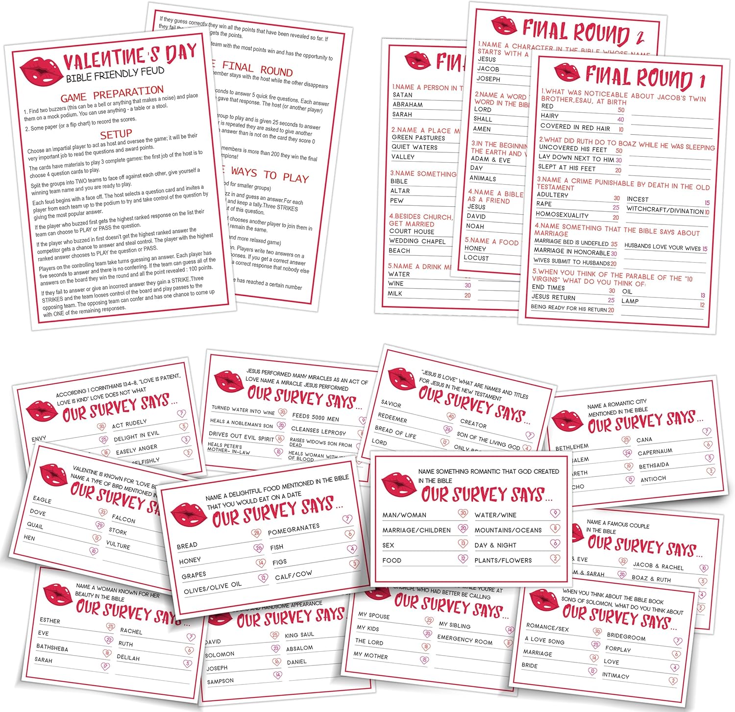 Amazon.com: QOFO Valentine's Day Bible Feud - The Hilarious Party Game ...