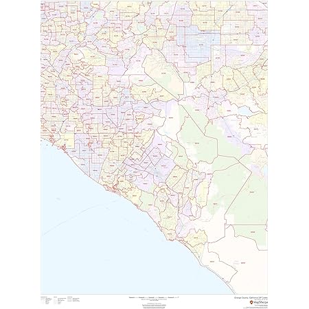 Amazon.com : Los Angeles-Orange County-Riverside Detailed Region Wall ...