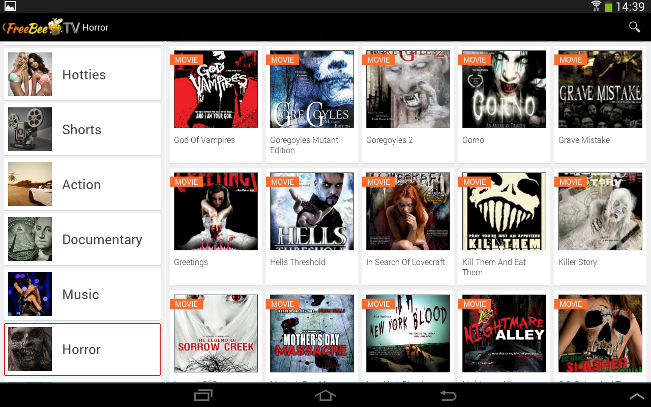 Aplicación FreeBee TV en Amazon Appstore