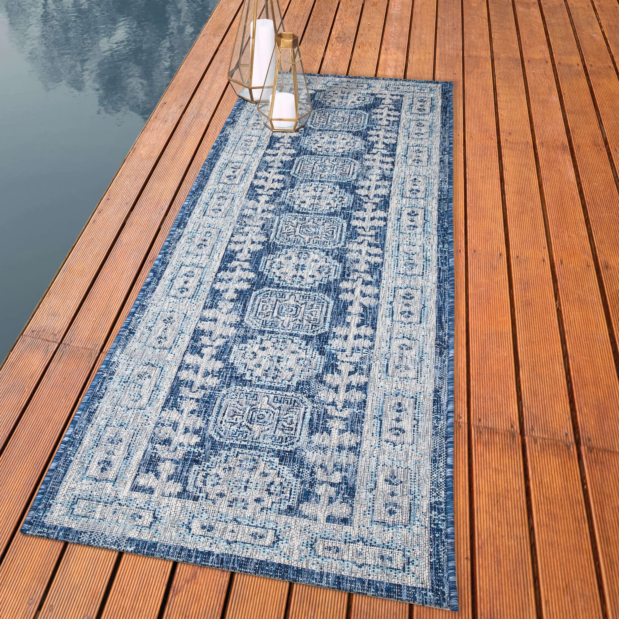 Amazon.com: Keen Home Design Modern Outdoor Runner Rug - 2x8 Washable ...