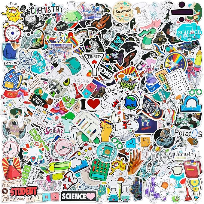 Amazon.com: Zonon 200 Pieces Science Stickers Chemistry Biology Physics ...