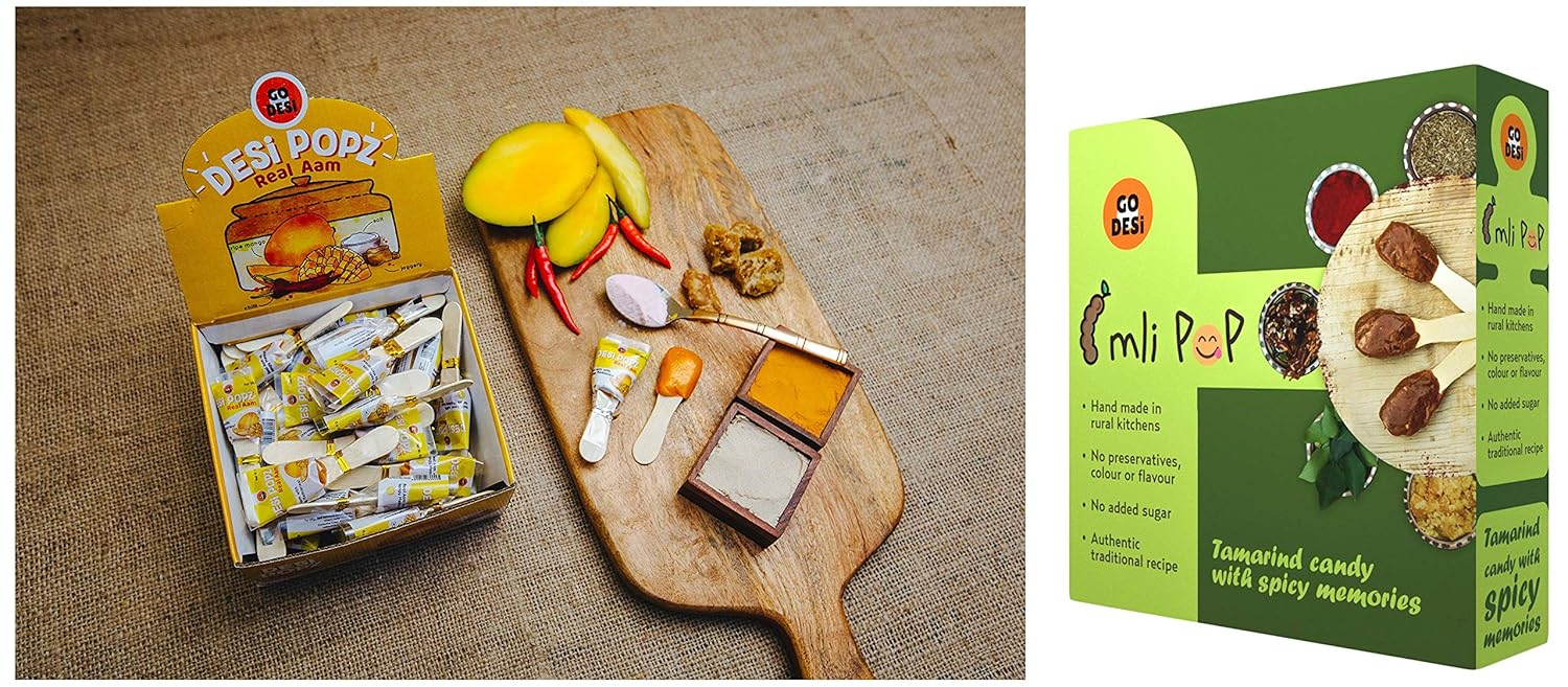 GO DESi POPz Candy Combo - Imli Pop (40 Pieces) & Real Aam (40 Pieces ...