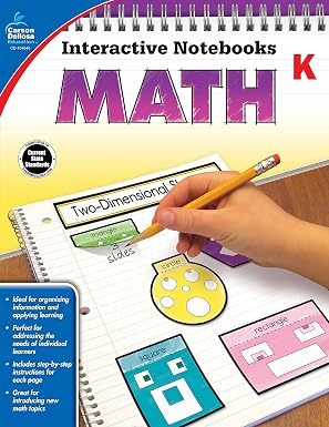 Amazon.com: Carson Dellosa K Math Interactive Notebooks, Kindergarten ...