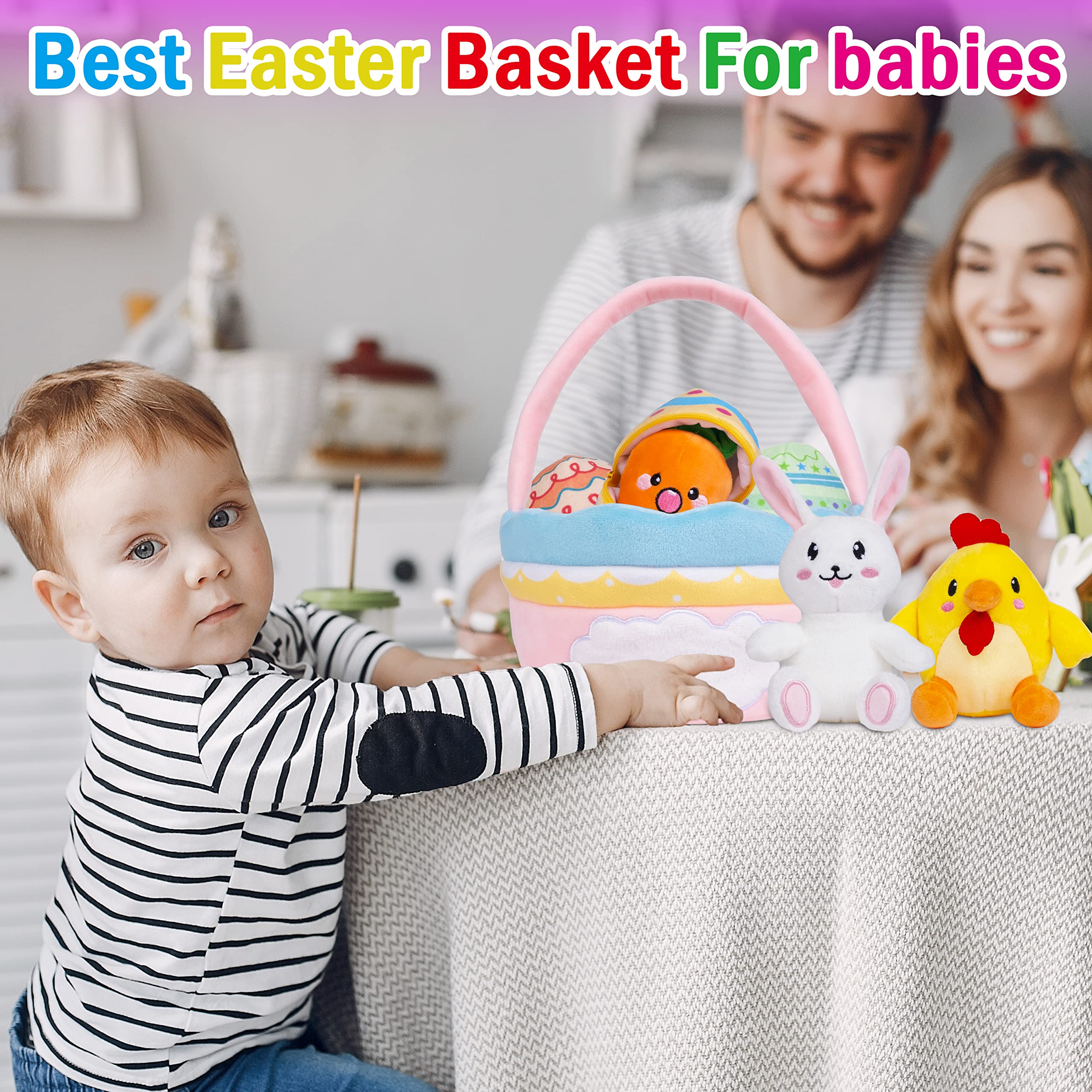 Snapklik.com : LUBOT Stuffed Easter Basket For Toddler Baby Kids