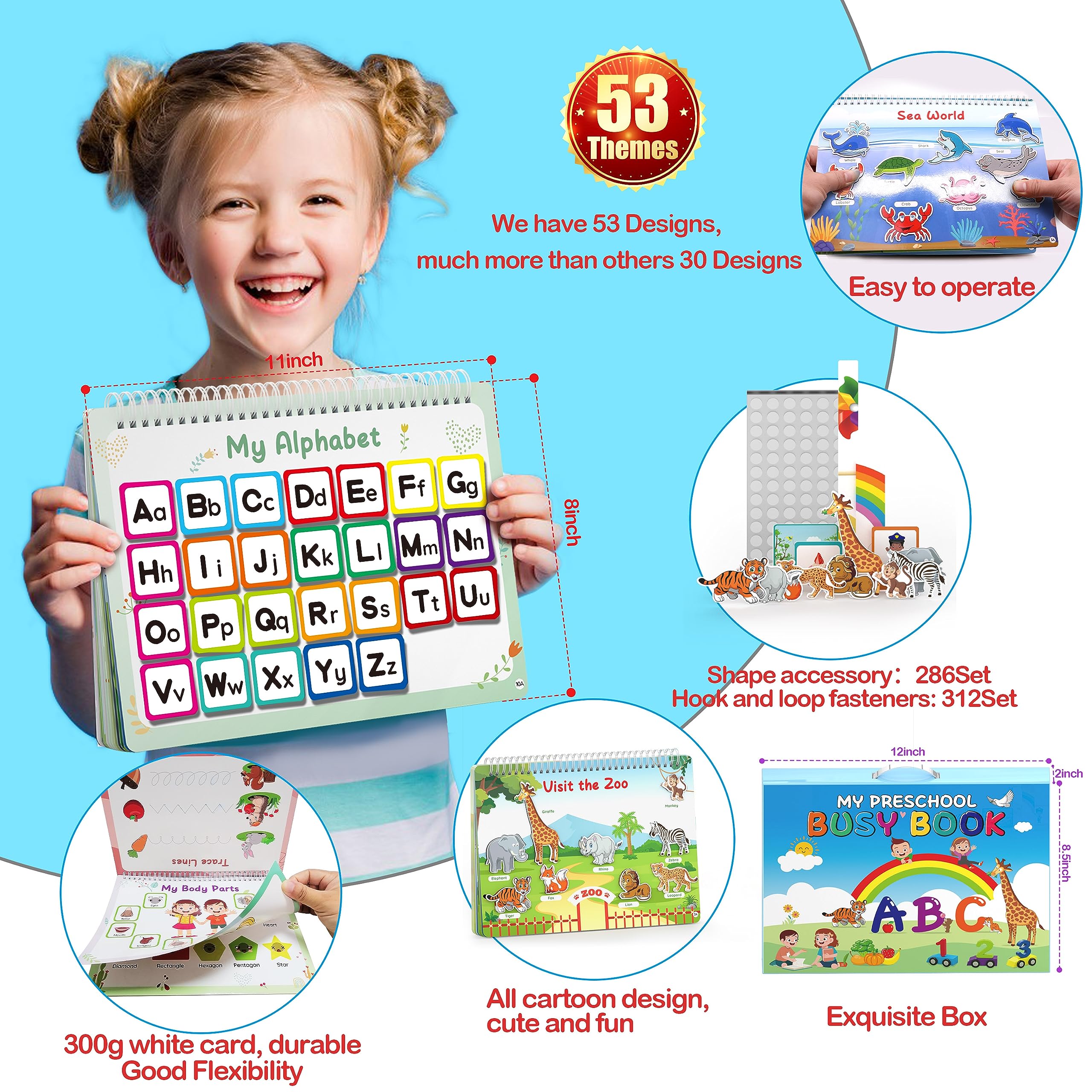 Snapklik.com : WJPC 53 Designs Busy Book For Toddlers 1,2,3,4,5,6 Years
