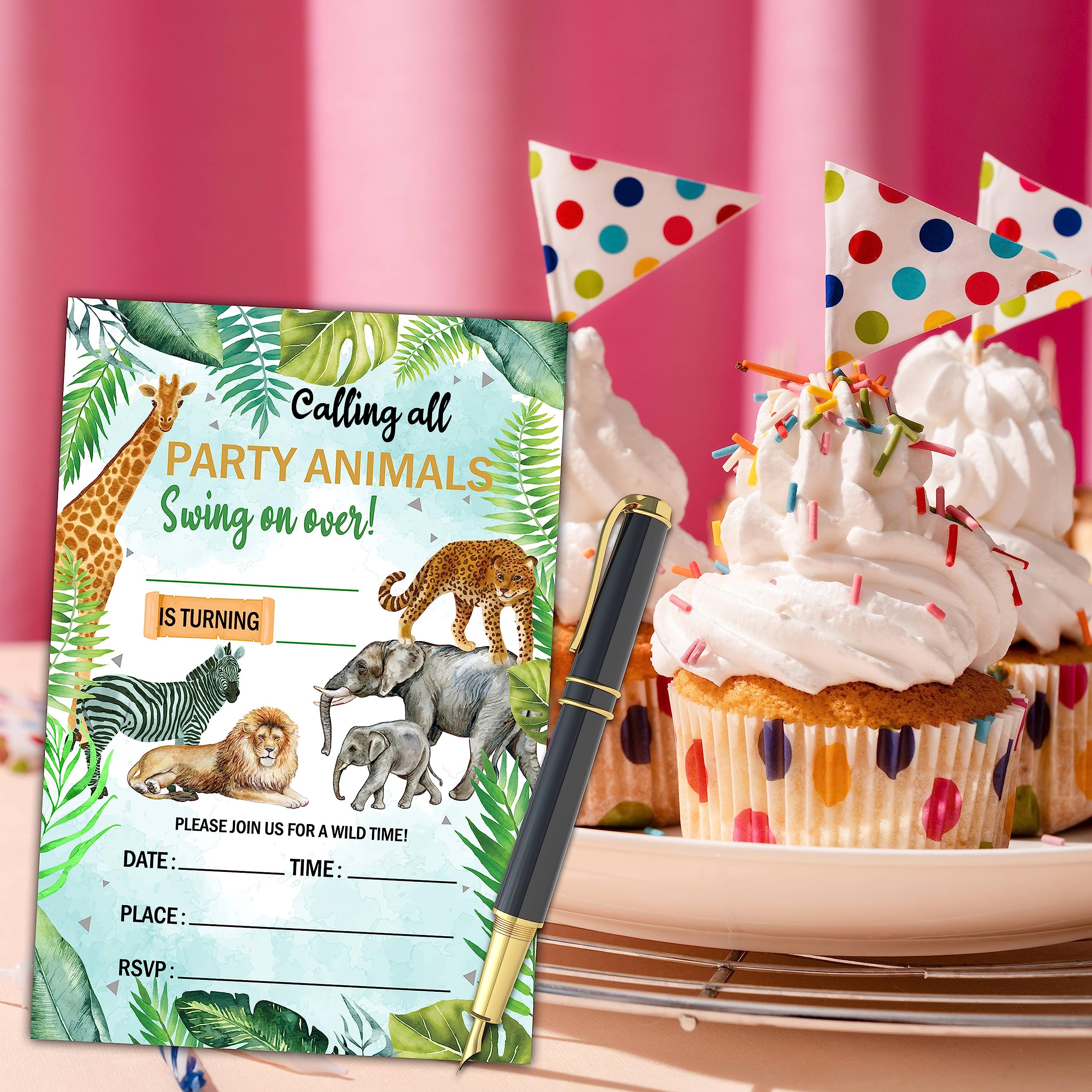 Zoo Animals Birthday Party Invitations