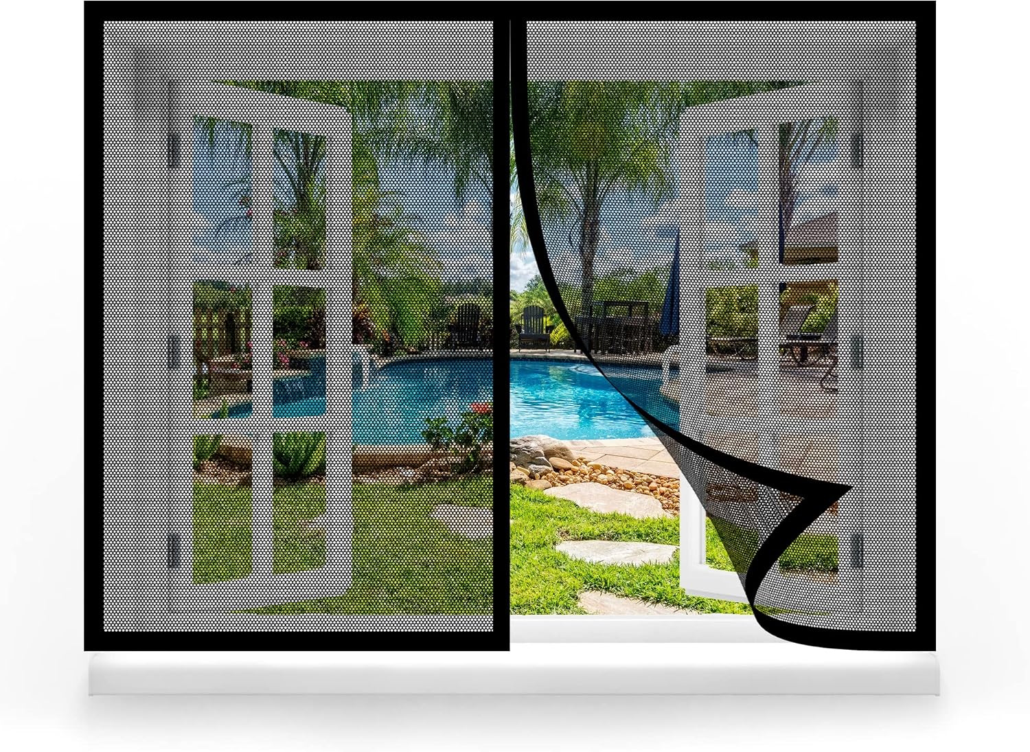 Fly Screens for Window 55 x 55 cm, with Full Frame Magnetic Strip Easy ...