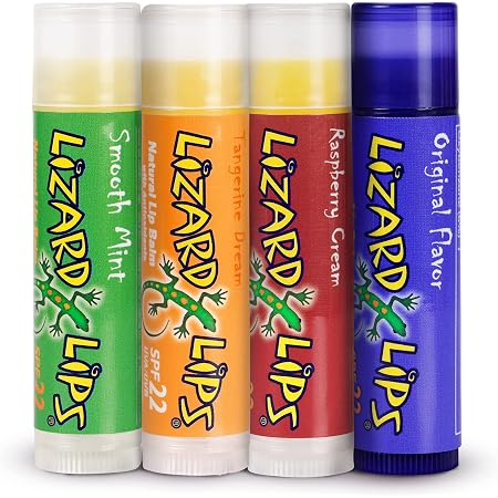 Amazon.com : Lizard Lips SPF 22 Lip Balm - 4 Flavor Variety 4 Pack ...