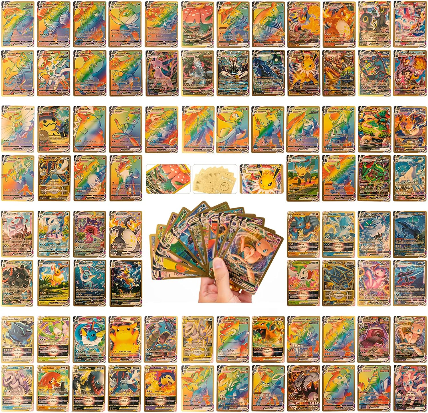 Weiyisu Pokeman Deck Box Pokemon Cards 100PCS Metal V Card/Vmax/GX/DX ...