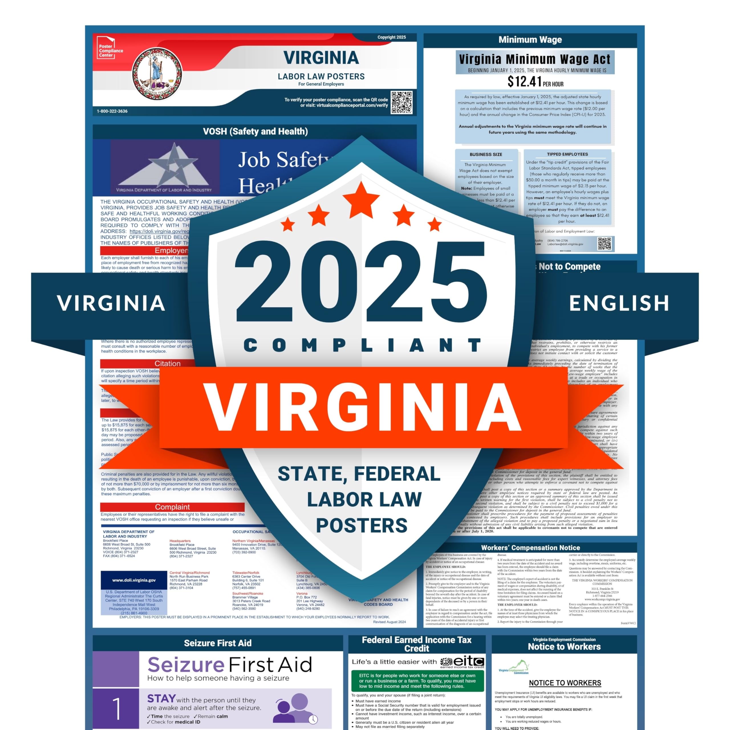 Amazon.com: Labor Law Posters - Virginia Labor Law Poster State ...