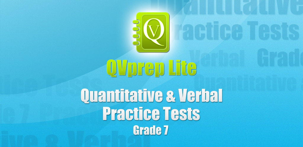 FREE QVprep Lite 7th grade maths (quantitative) and english (verbal ...