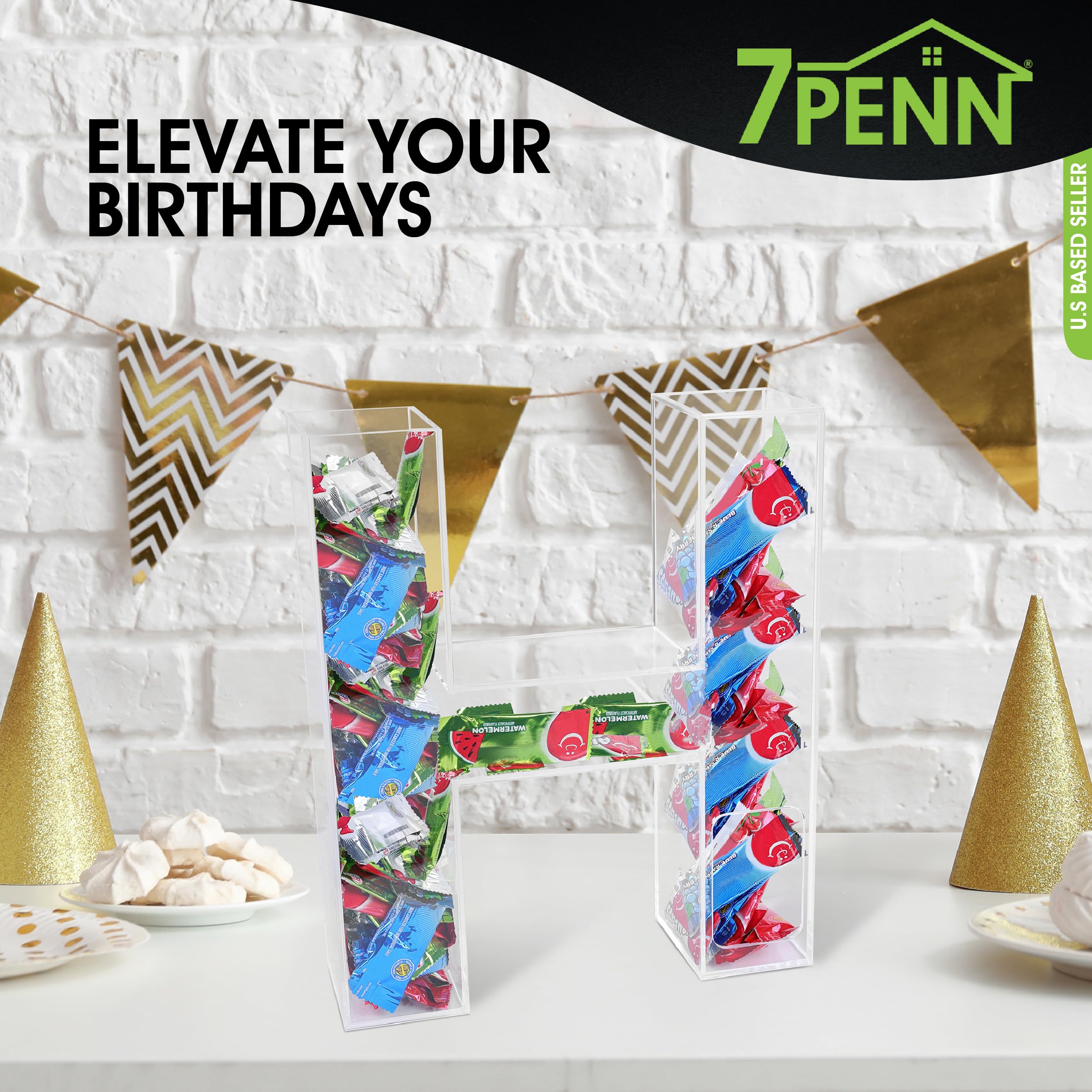 Snapklik.com : Acrylic Fillable Letter H - Letter Shaped Acrylic Candy ...