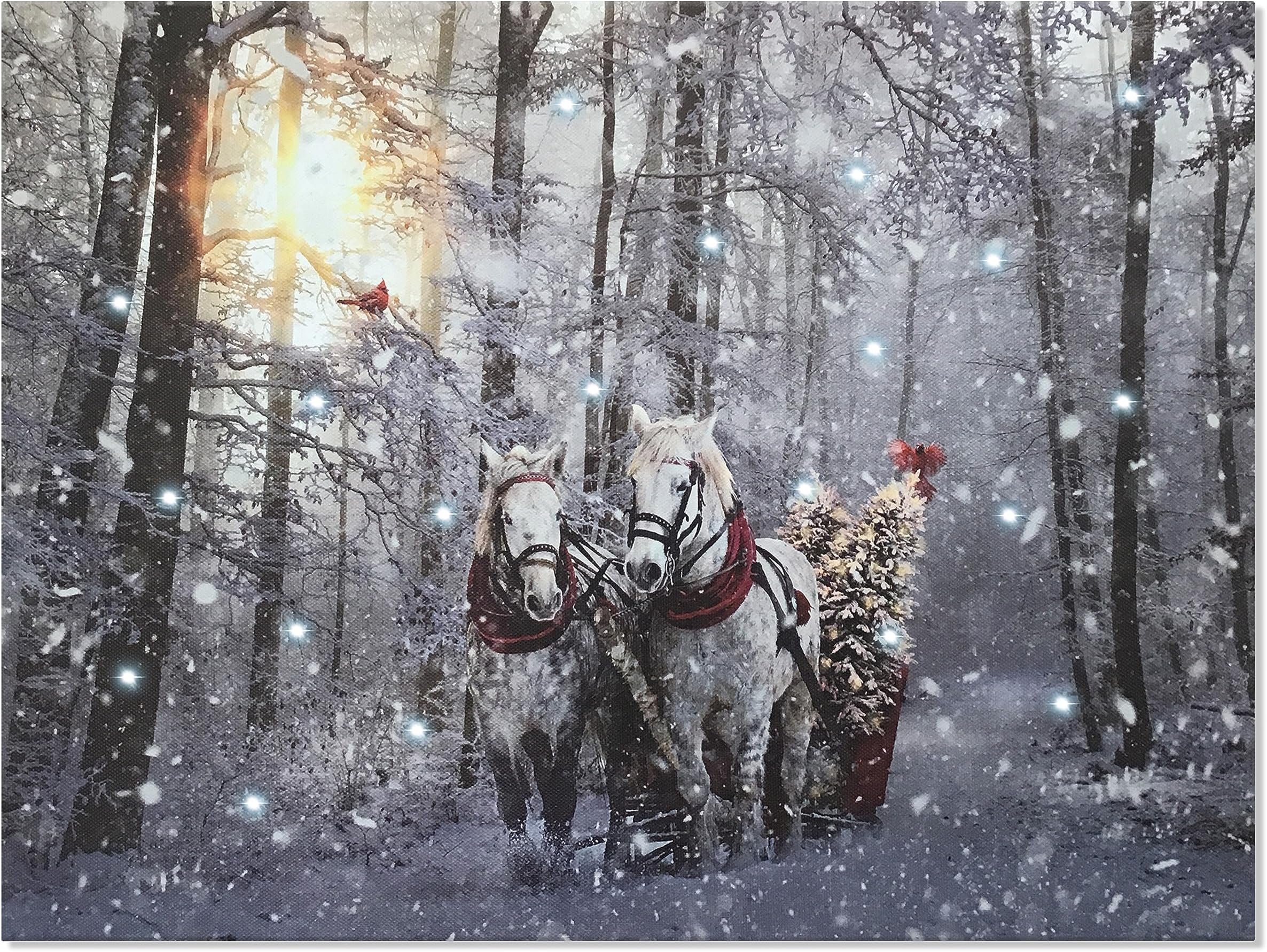 Amazon.com: Northlight LED Lighted Fiber Optic Twinkling Snow Covered ...