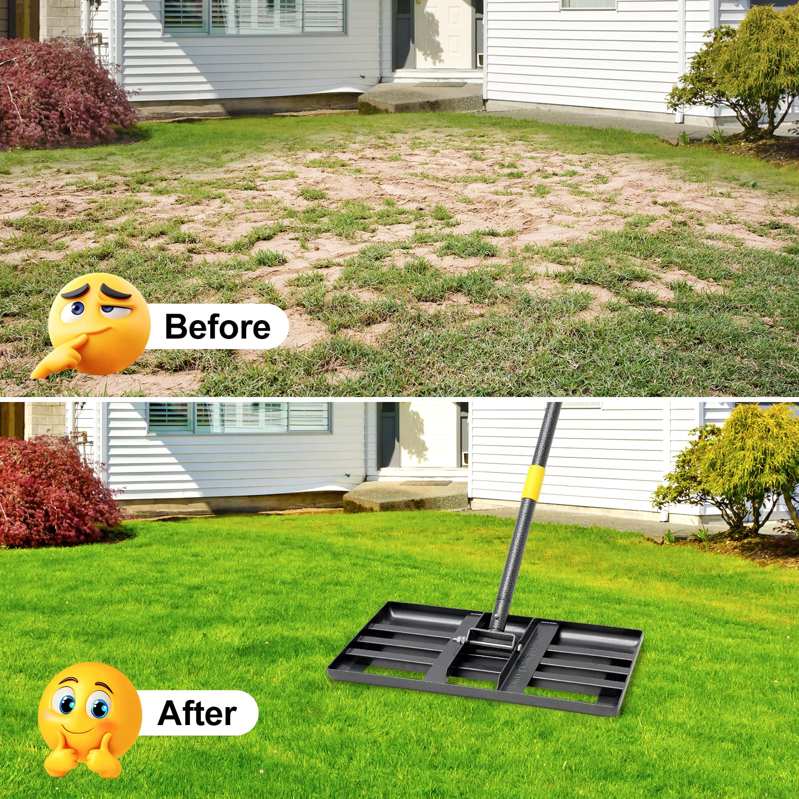 Snapklik.com : Lawn Leveling Rake, 6 FT Adjustable Long Handle Leveling ...
