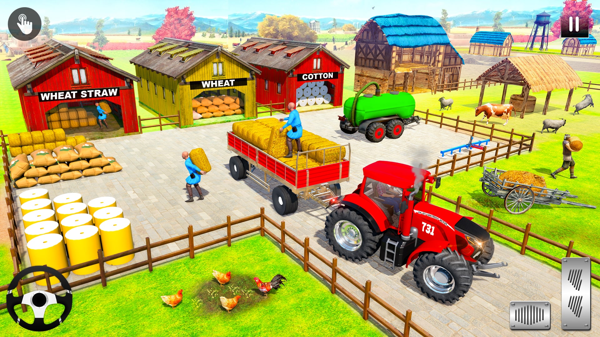 Real Farming: Tractor Game 3D - Farmer Life Farm Goods Animal Transport ...