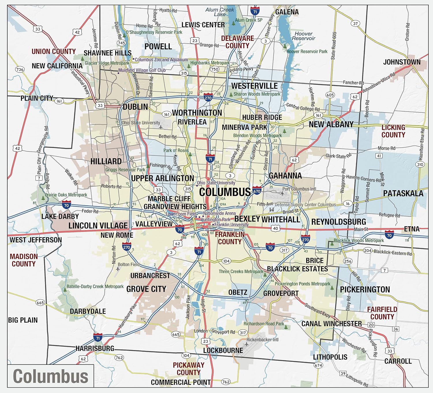 Laminated Ohio State Wall Map Large Poster, Includes Philippines | Ubuy