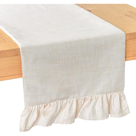 Amazon.com: The Country House Collection Multi Ruffle 54" Burlap Table ...