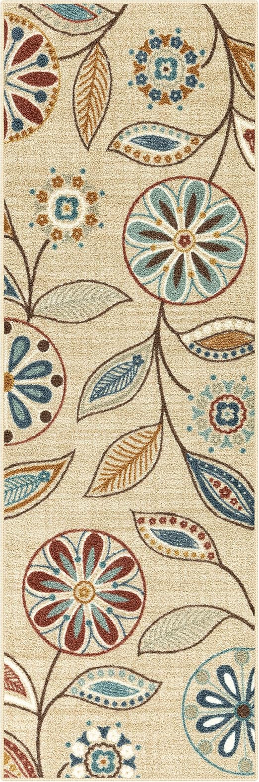Amazon.com: Maples Rugs Reggie Floral Runner Rug Non Slip Hallway Entry ...
