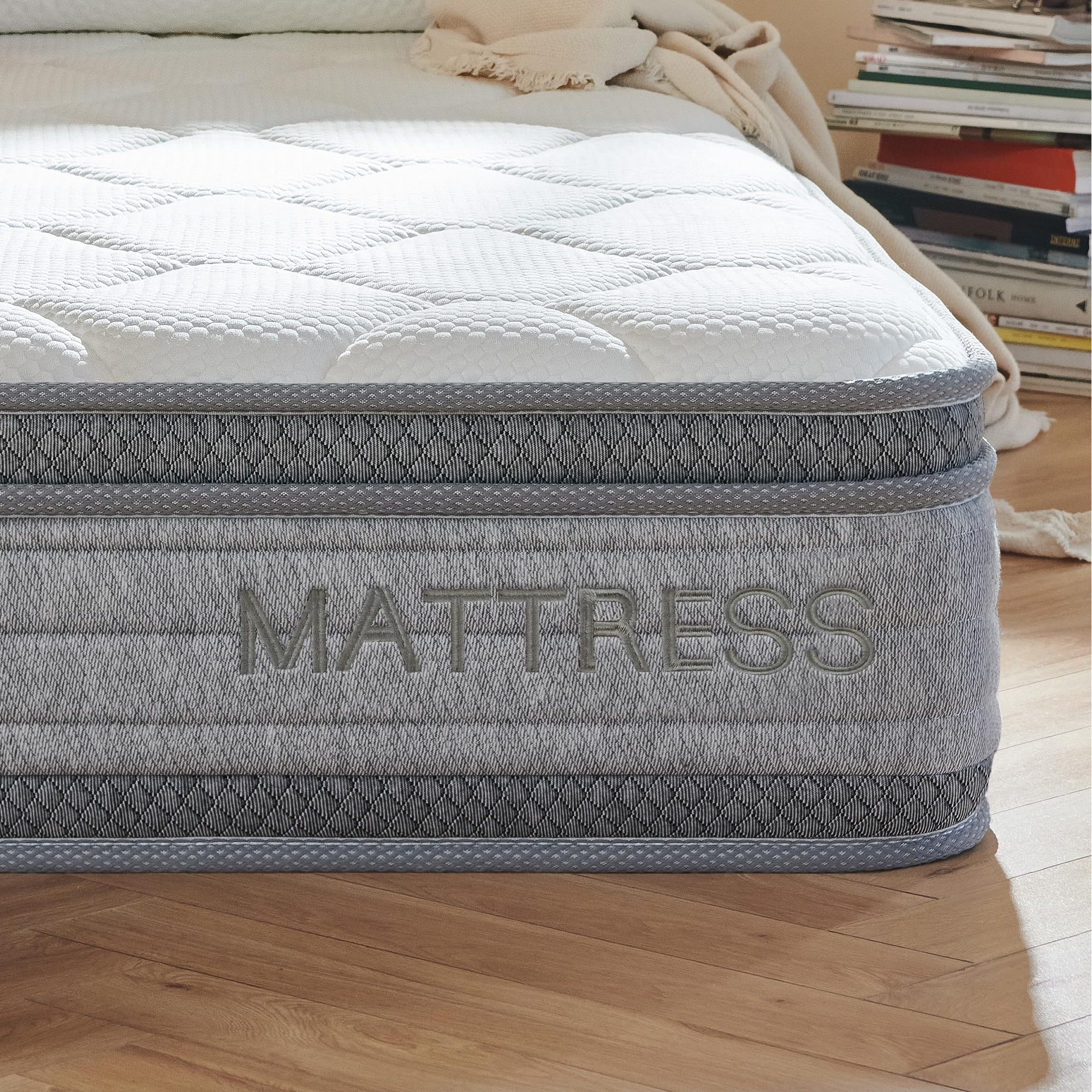 Molblly Single Mattress 3FT Hybrid Pocket Sprung Memory Foam Mattress ...