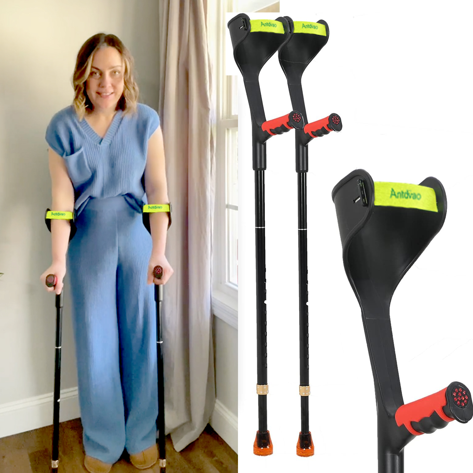 Watch Antdvao Forearm Canes Lightweight Arm Crutch on Amazon Live