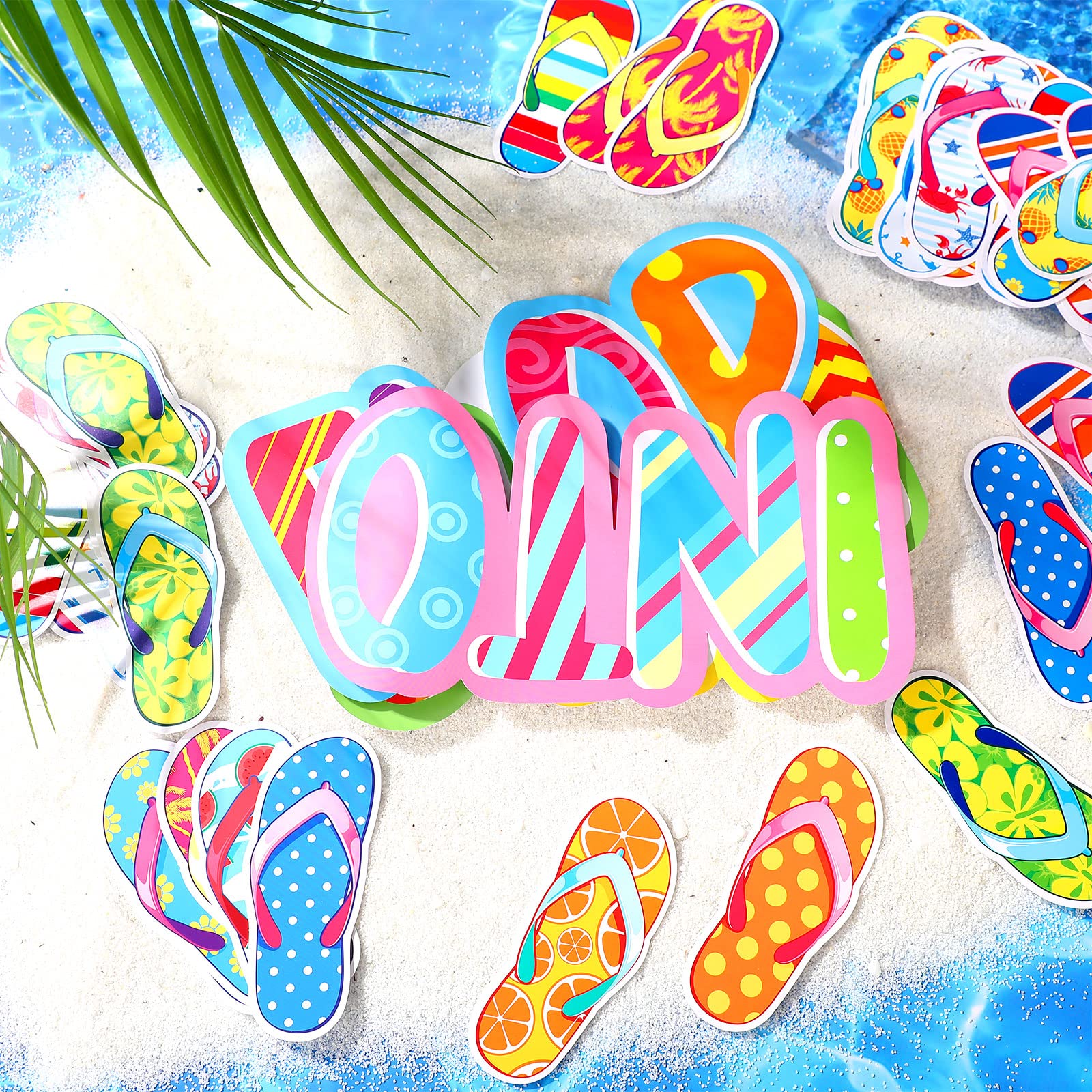 Snapklik.com : 72 Pcs Summer Bulletin Board Set Flip Flop Accents ...