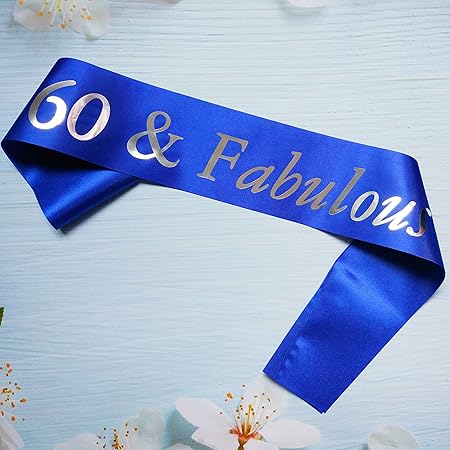 Amazon.com: 60 and Fabulous Birthday Sash, 60th Birthday Party ...