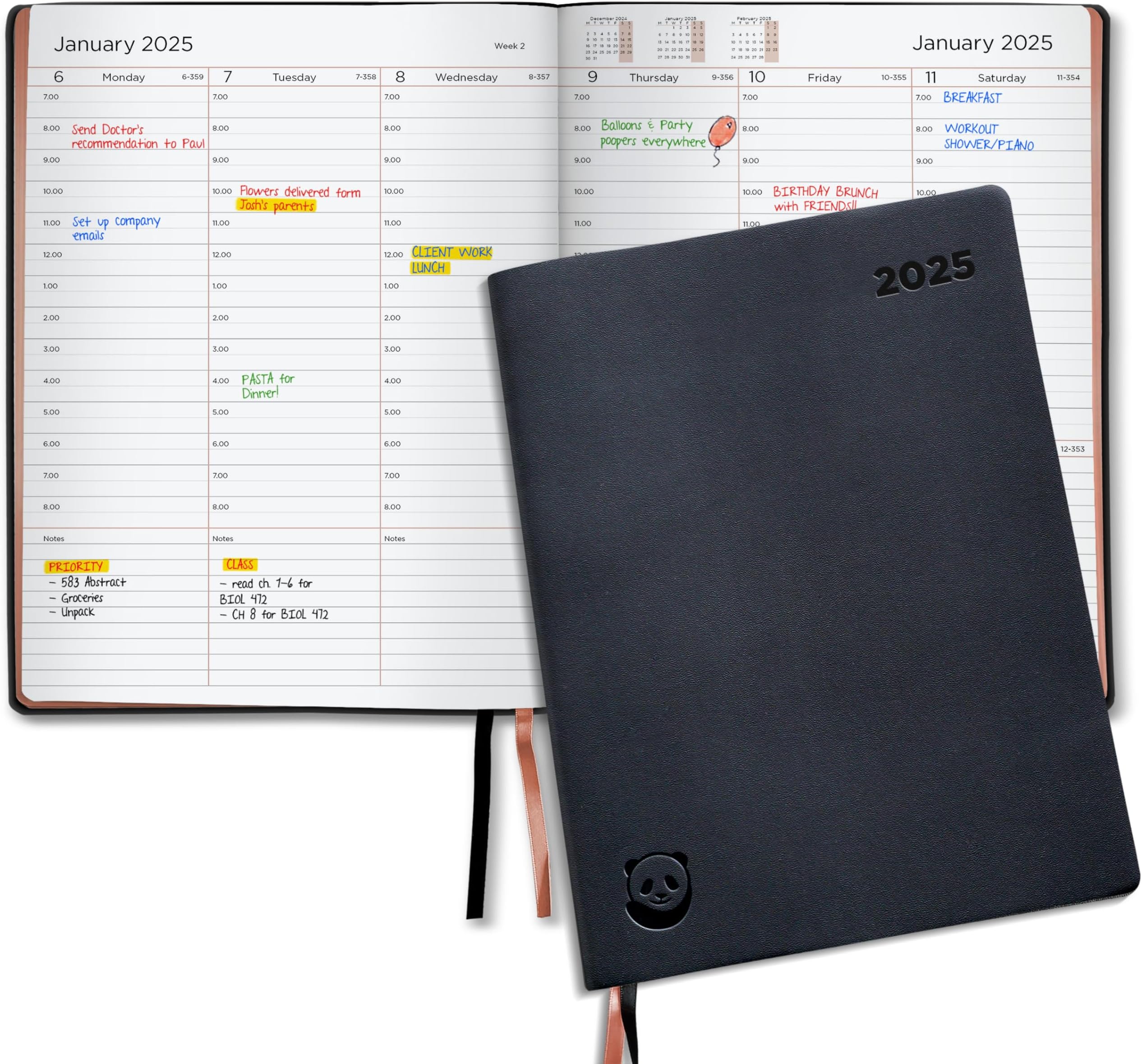 2025 Diary by Smart Panda – Rose Gold Edition, A4 Week to View Dated ...
