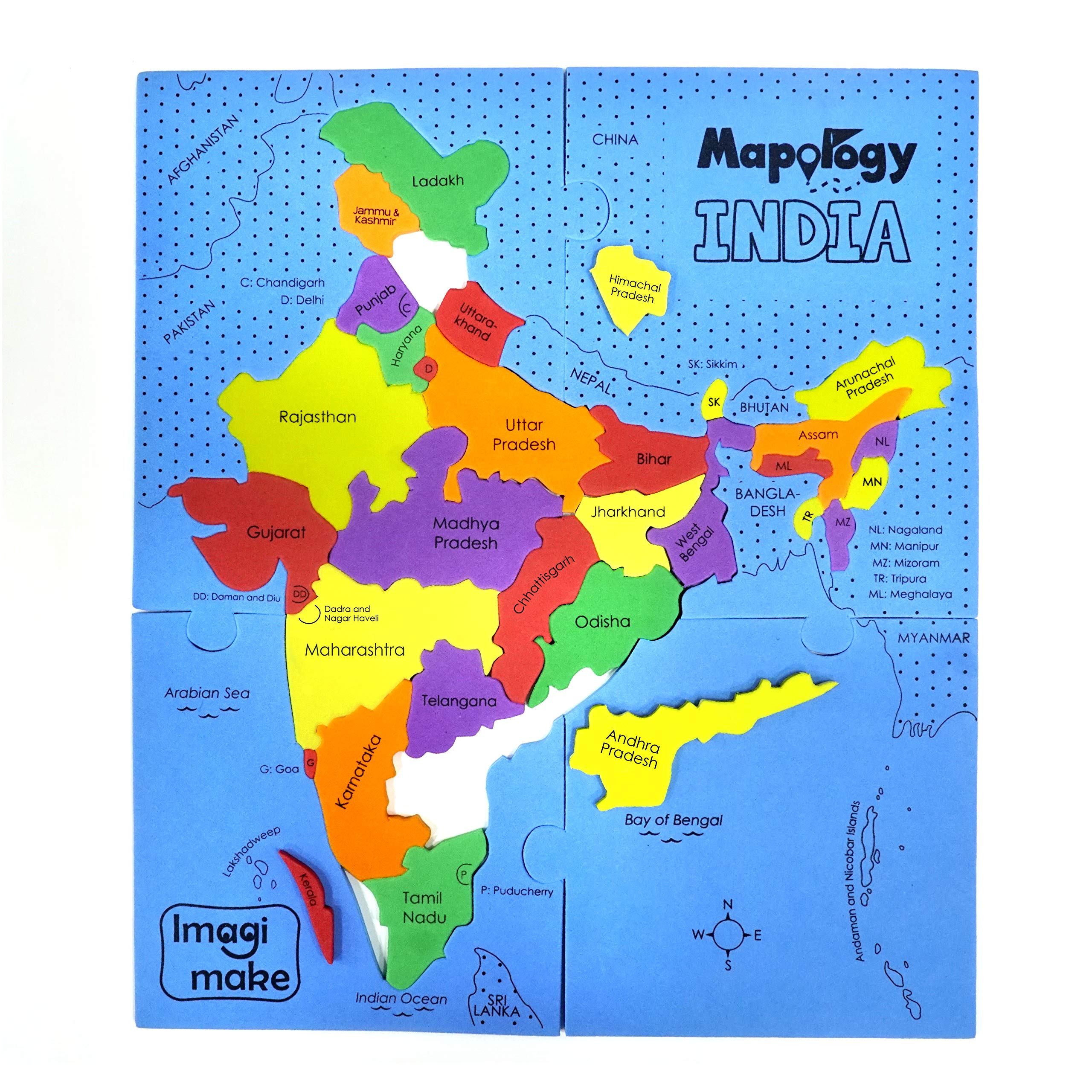 Buy Imagimake Ology India Puzzles Geography For Kids Learning 