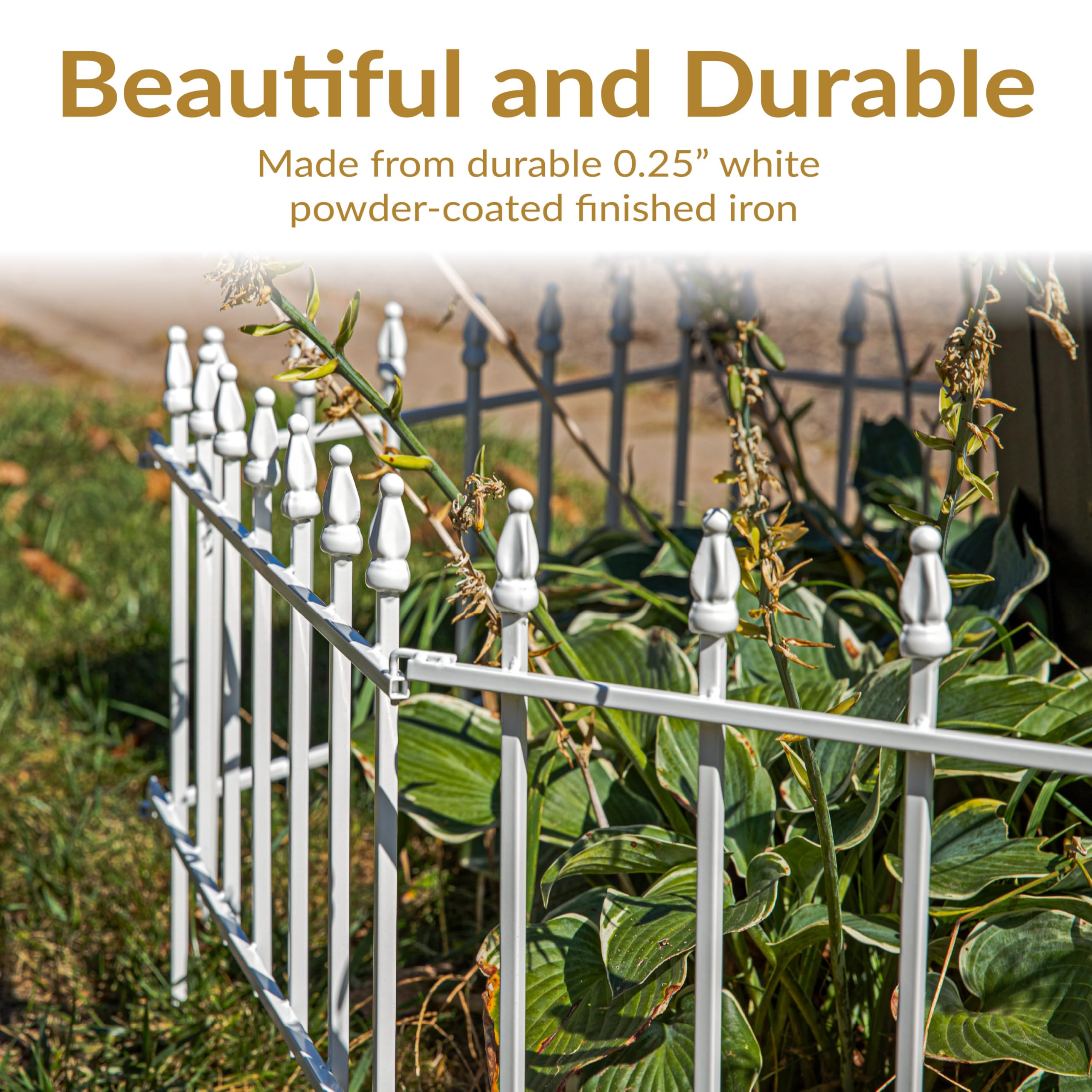 Snapklik.com : Sunnydaze 5-Panel Roman Iron Decorative Garden Fence ...