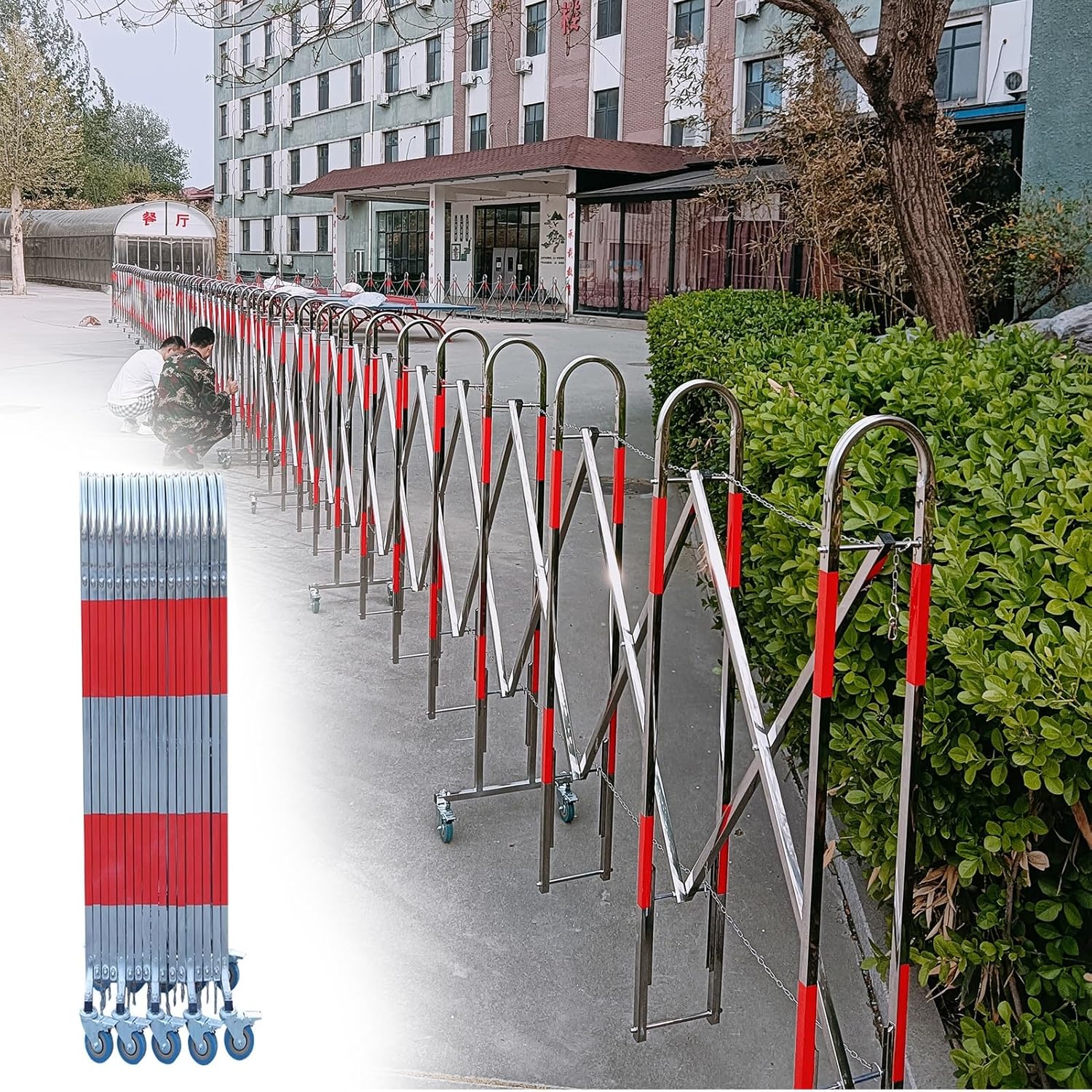 Mobile Barricade Stainless Steel Metal Expandable Barricade Gate, Portable Mobile Traffic ...