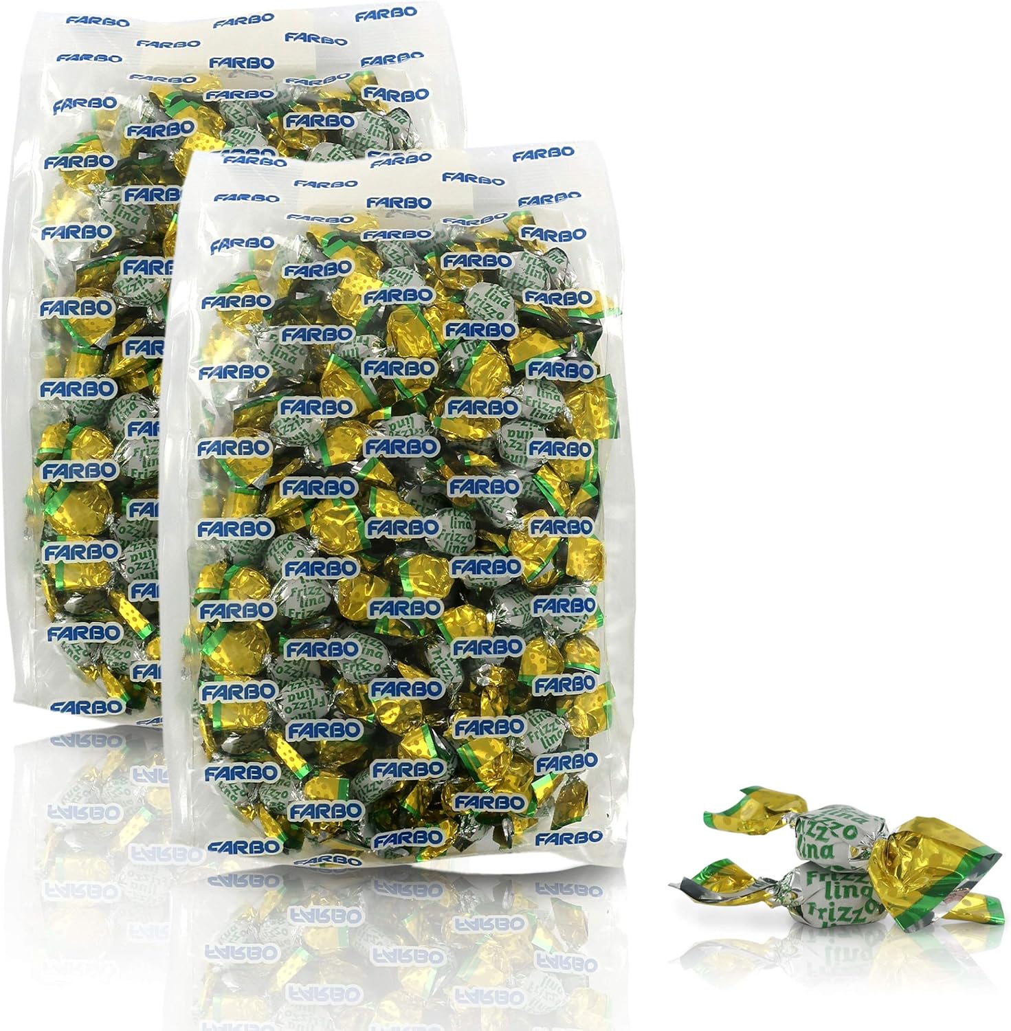 Farbo Lot de 2 bonbons sans sucre au citron pétillant (avec édulcorants ...