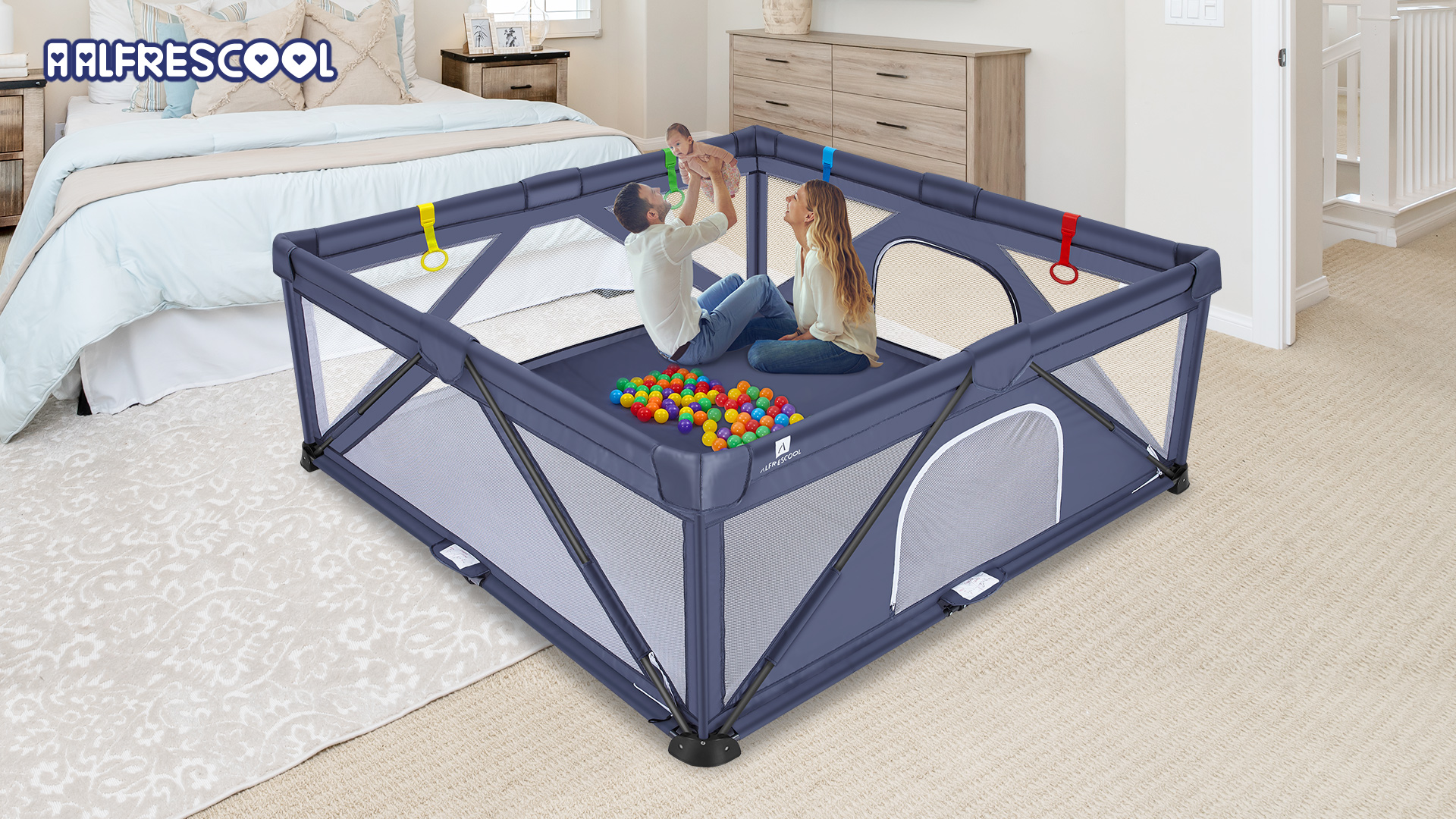 Watch 71*71 inches Foldable Baby Playpen Installation Instruction on ...