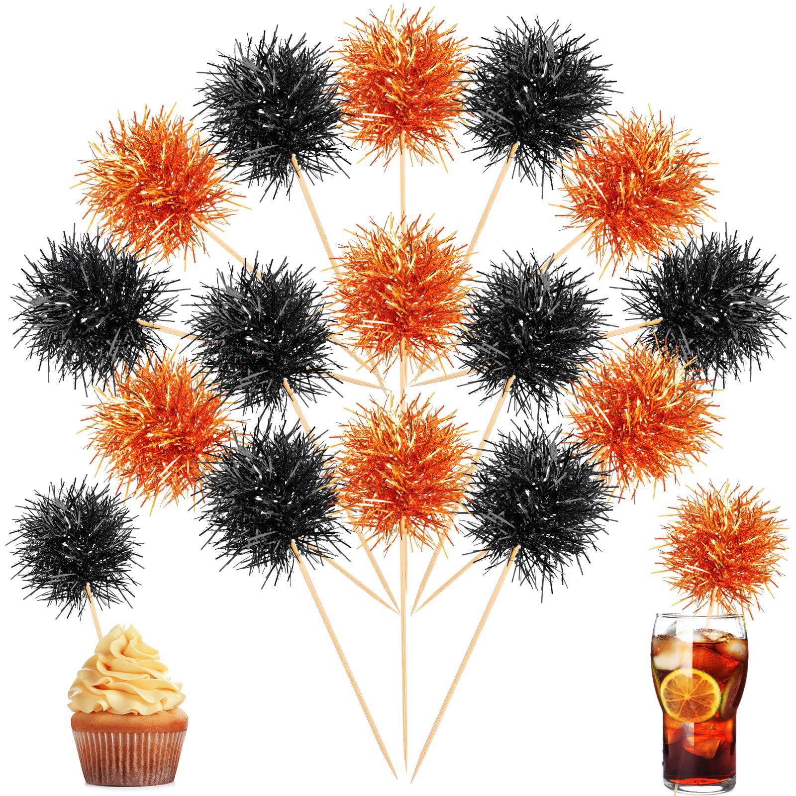 Snapklik.com : Chinco 100 Pcs Foil Firework Cupcake Toppers Sparkle ...