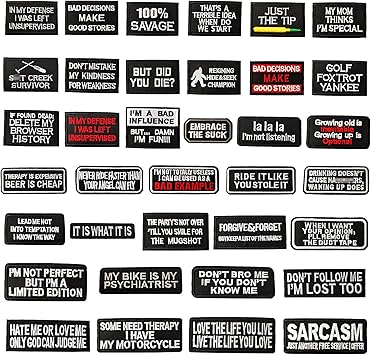 Amazon.com: CDzyzh Iron On Patch,Funny Phrases Slogan Letter Sew on ...