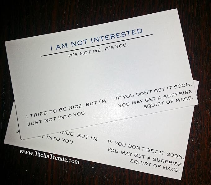 I Am Not Interested! Offensive Business Cards : Amazon.co.uk ...