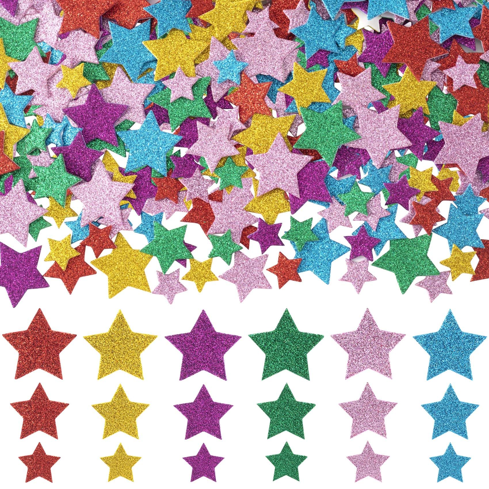 Amazon.com: Mxxipp 540pcs Glitter Foam Star Stickers Self Adhesive ...