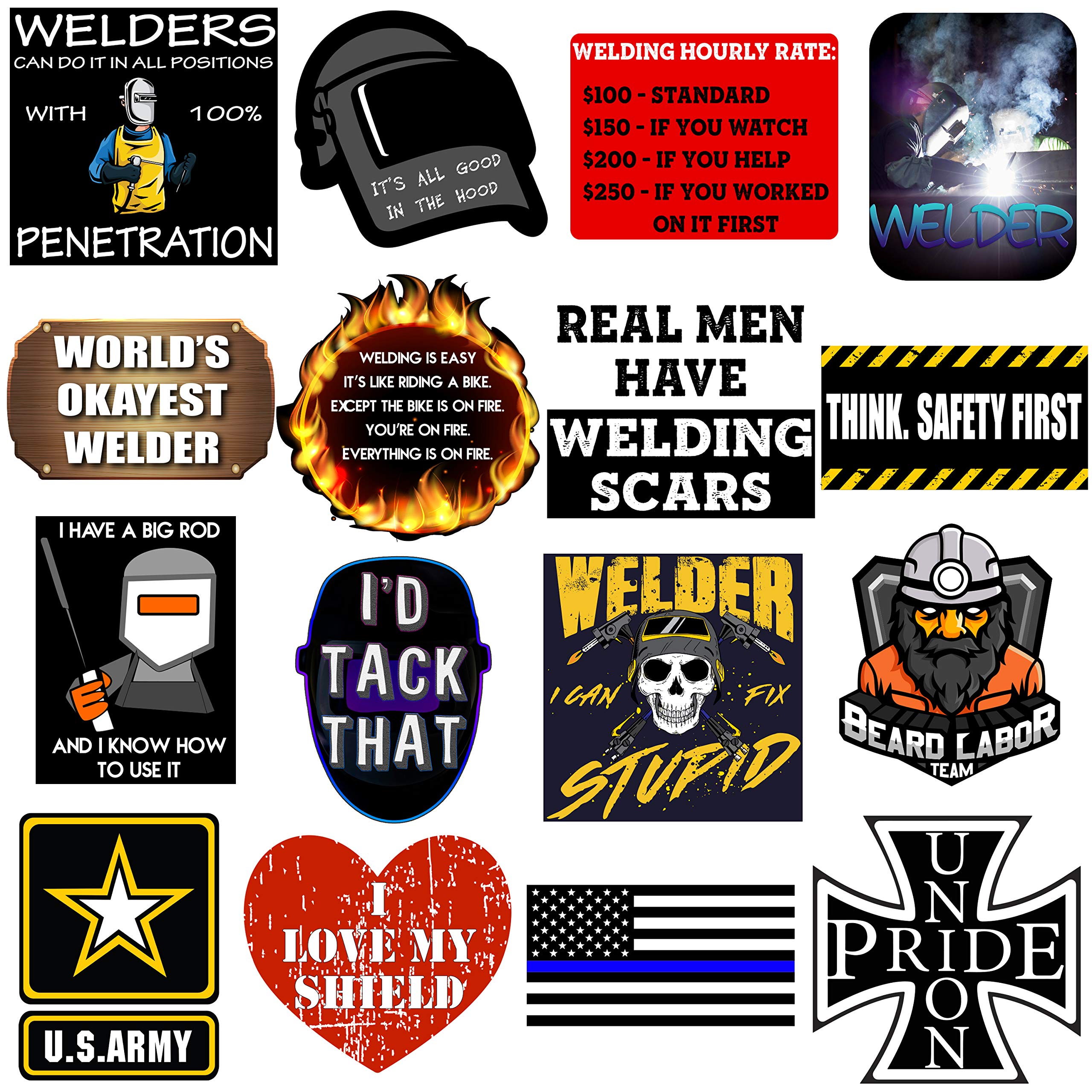 Welding Stickers 50+ MEGA PACK, Welders Stickers and Decals, Funny ...