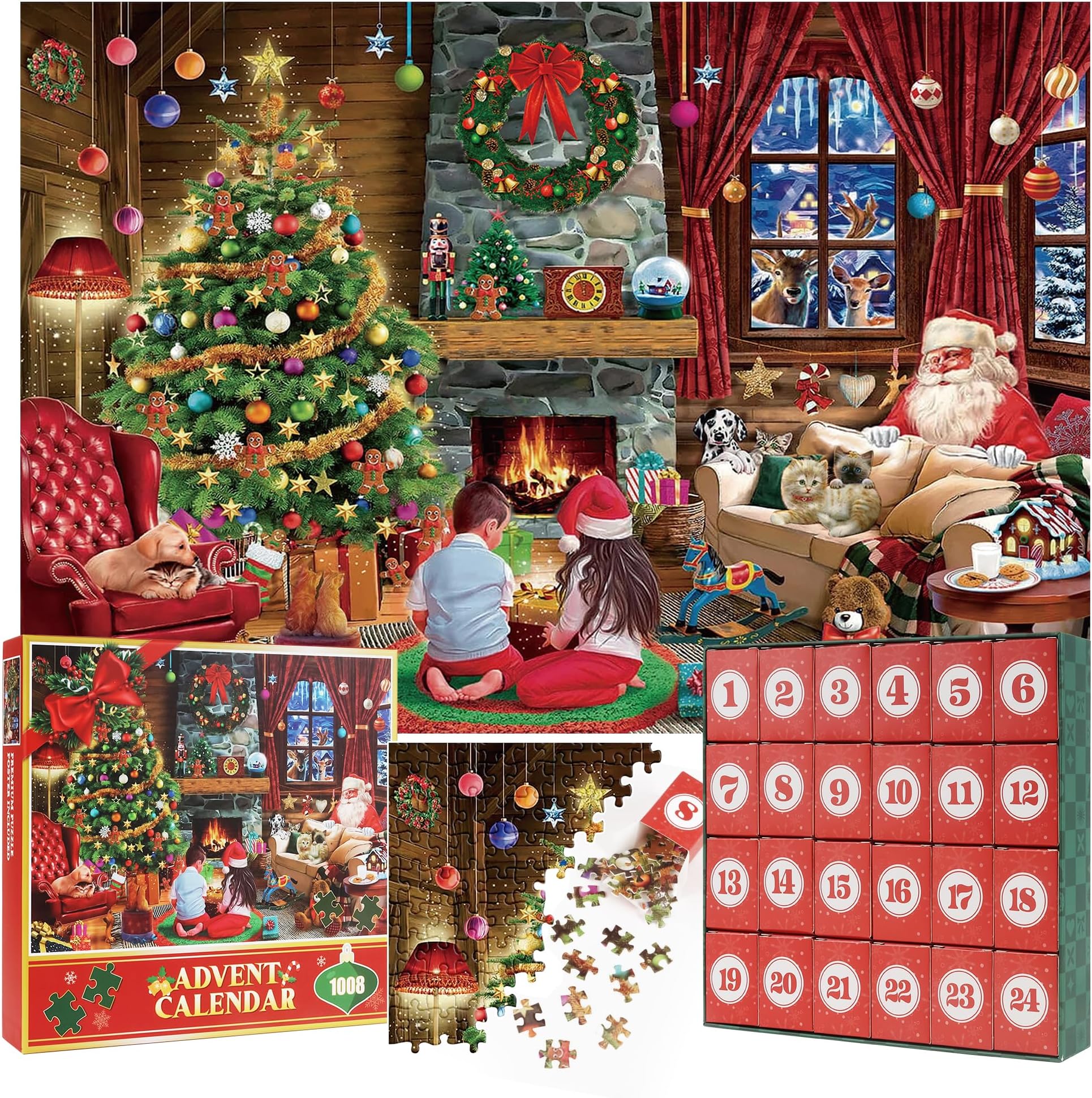 Amazon.com: Advent Calendar 2024 Christmas Jigsaw Puzzle - 24 Days ...