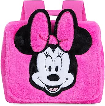 Amazon.com: Disney Minnie Mouse Fuzzy Pink Backpack - Pink: Clothing ...