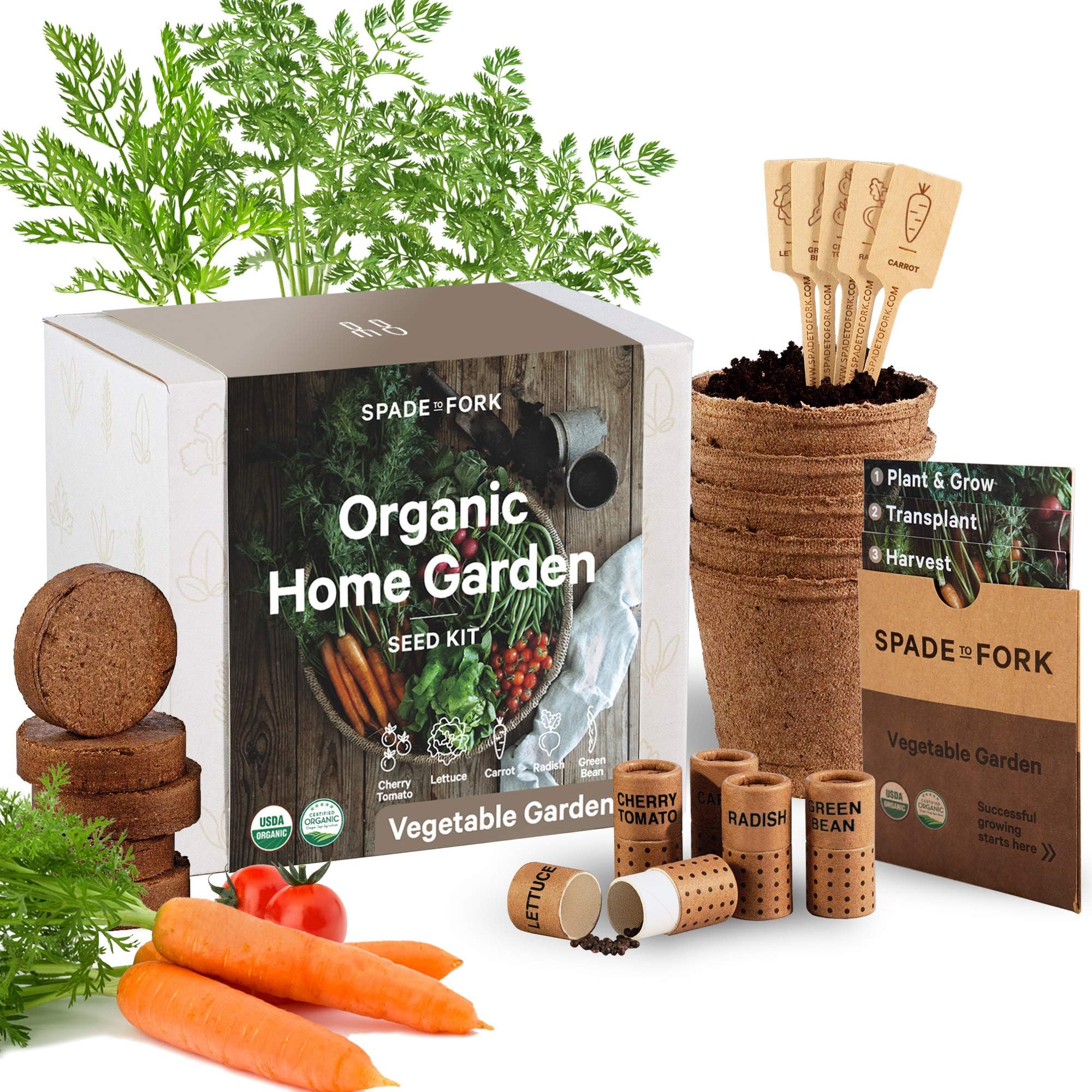 Amazon.com : Organic Indoor Vegetable Garden Starter Kit - Made in USA ...