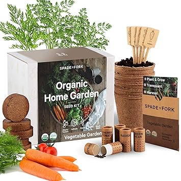 Amazon.com : Organic Indoor Vegetable Garden Starter Kit - Made in USA ...