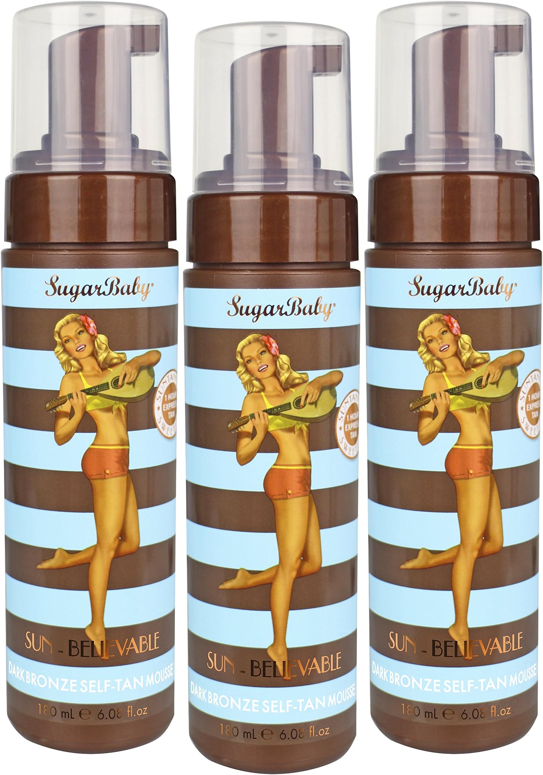 Amazon.com: SugarBaby Sun Believable Dark Bronze Self Tanner Mousse, 6.08 Fl. Ounce (Tri-Pack ...