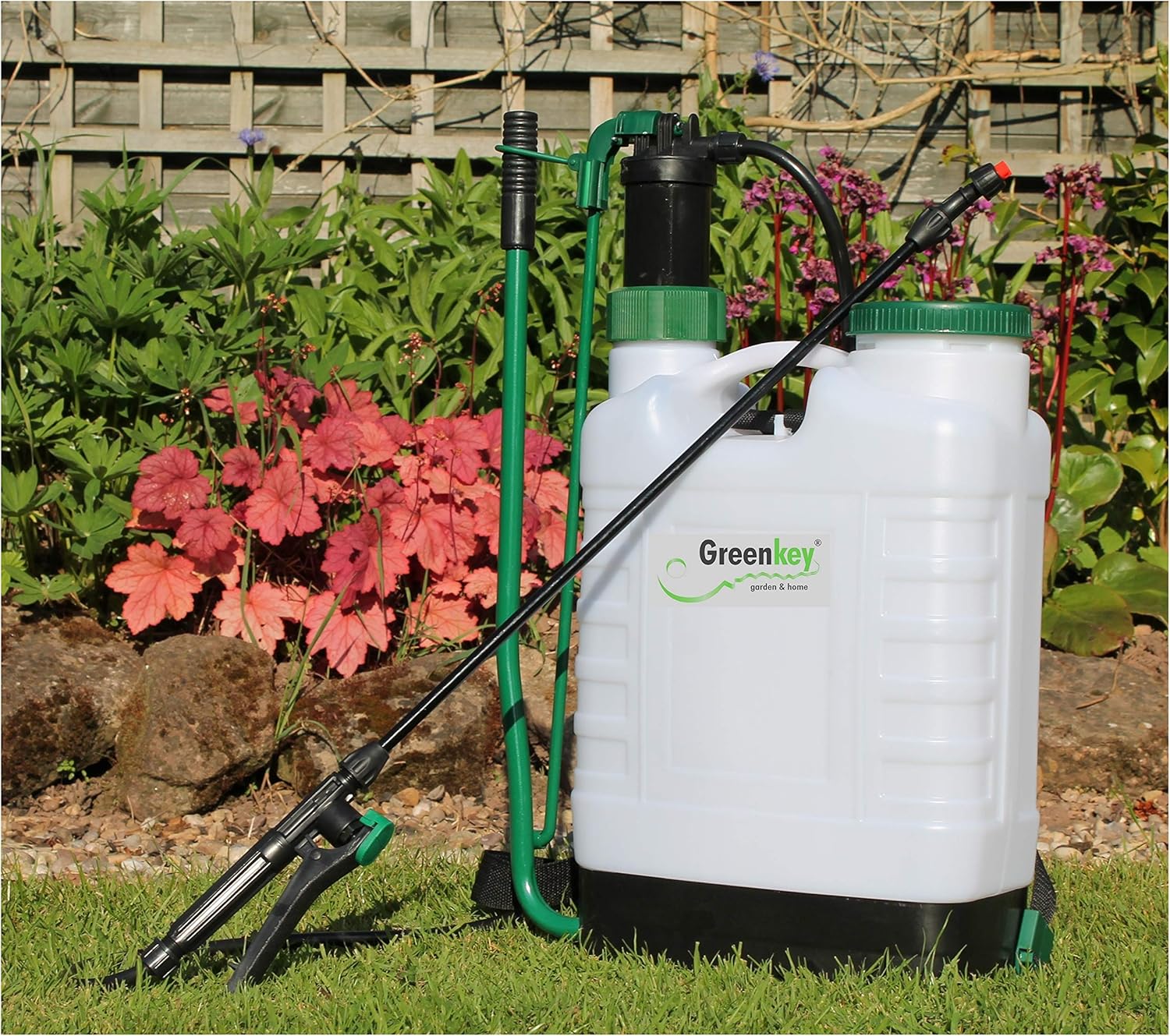 Greenkey Garden & Home Knapsack Sprayer with 4 Nozzle Type, White, 12 ...