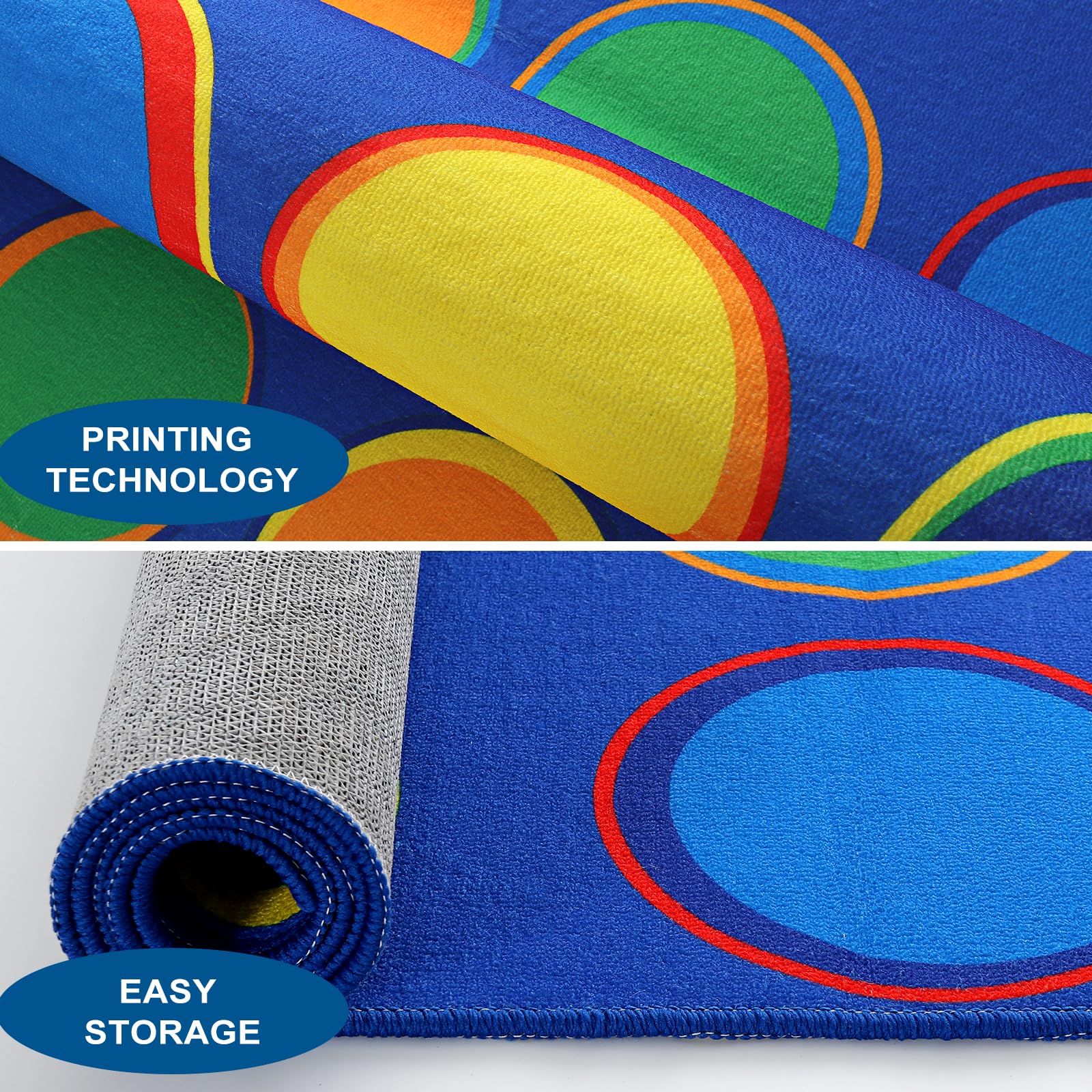 Snapklik.com : LIVEBOX Sitting Spots Kids Rug For Classroom, Washable ...